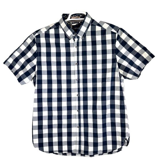 Cactus | Shirts | Cactus Man Mens Shirt Large Navy Check 0 Cotton Short ...